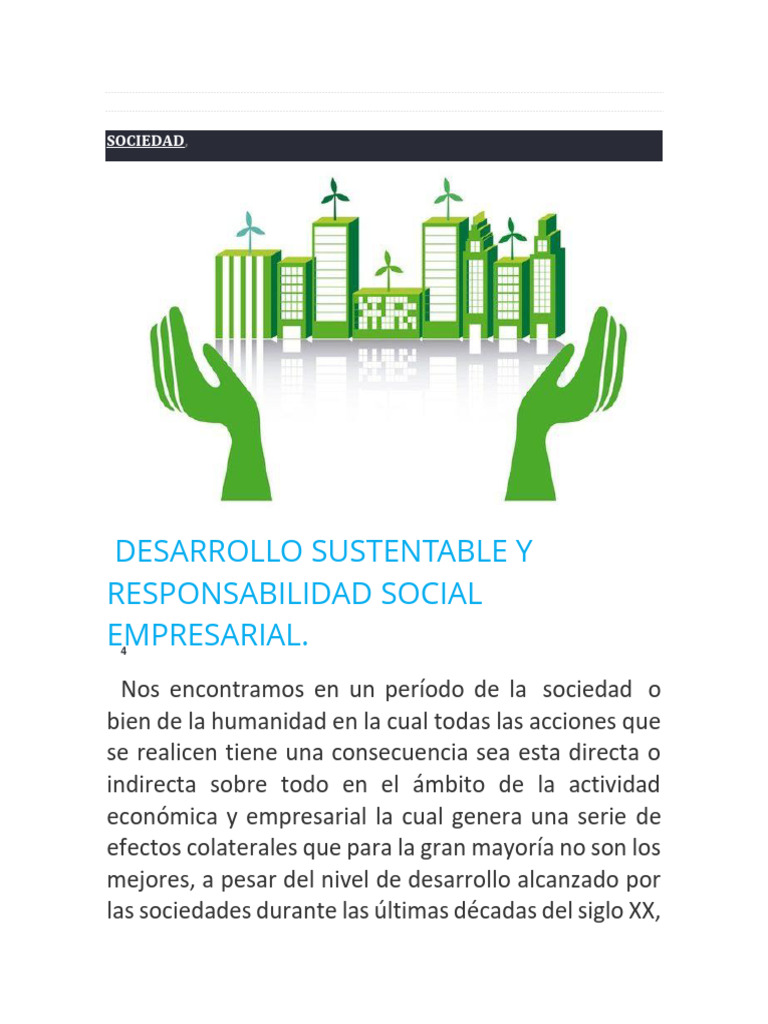 Desarrollo Sustentable & Responsabilidad Social | PDF | Responsabilidad social corporativa ...