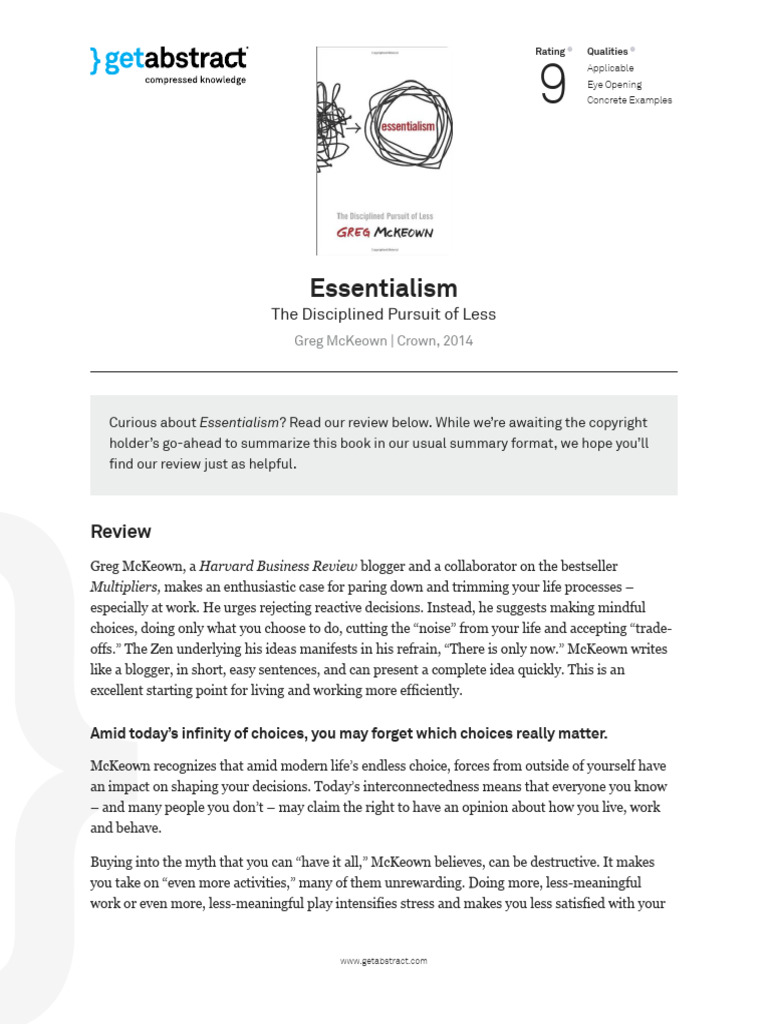 Essentialism - Mckeown | PDF | Southwest Airlines | Airlines
