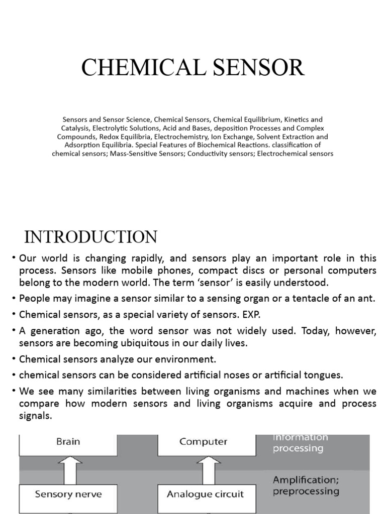 Chemical Sensor | PDF | Sensor | Electrochemistry