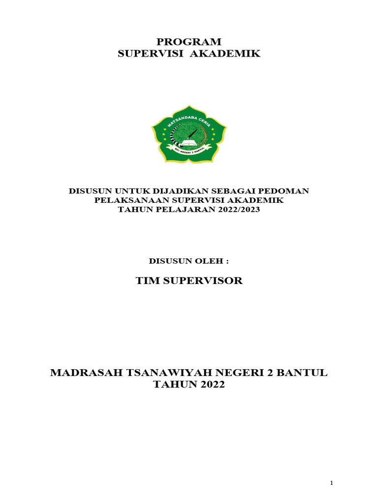 Program-Supervisi-Akademik TP 22-23 Oke | PDF