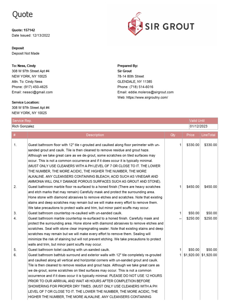 Deposit Not Made for Cindy Ness | PDF | Fee | Materials