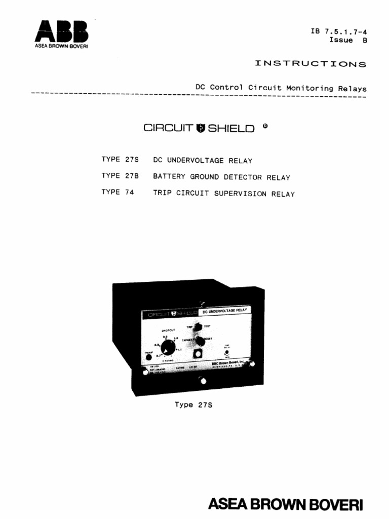 Abb Relay. 27s 27b 74 | PDF