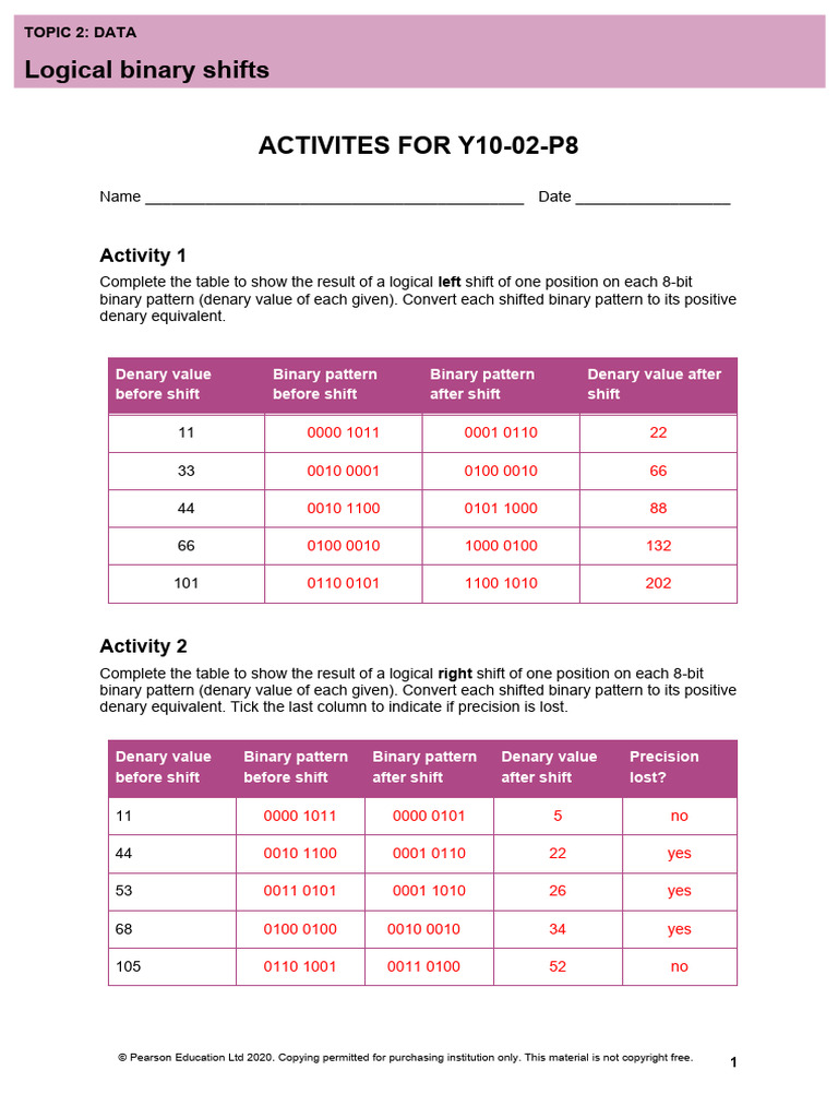 Y10 02 P8 Activities | PDF | Computer Science | Computer Architecture