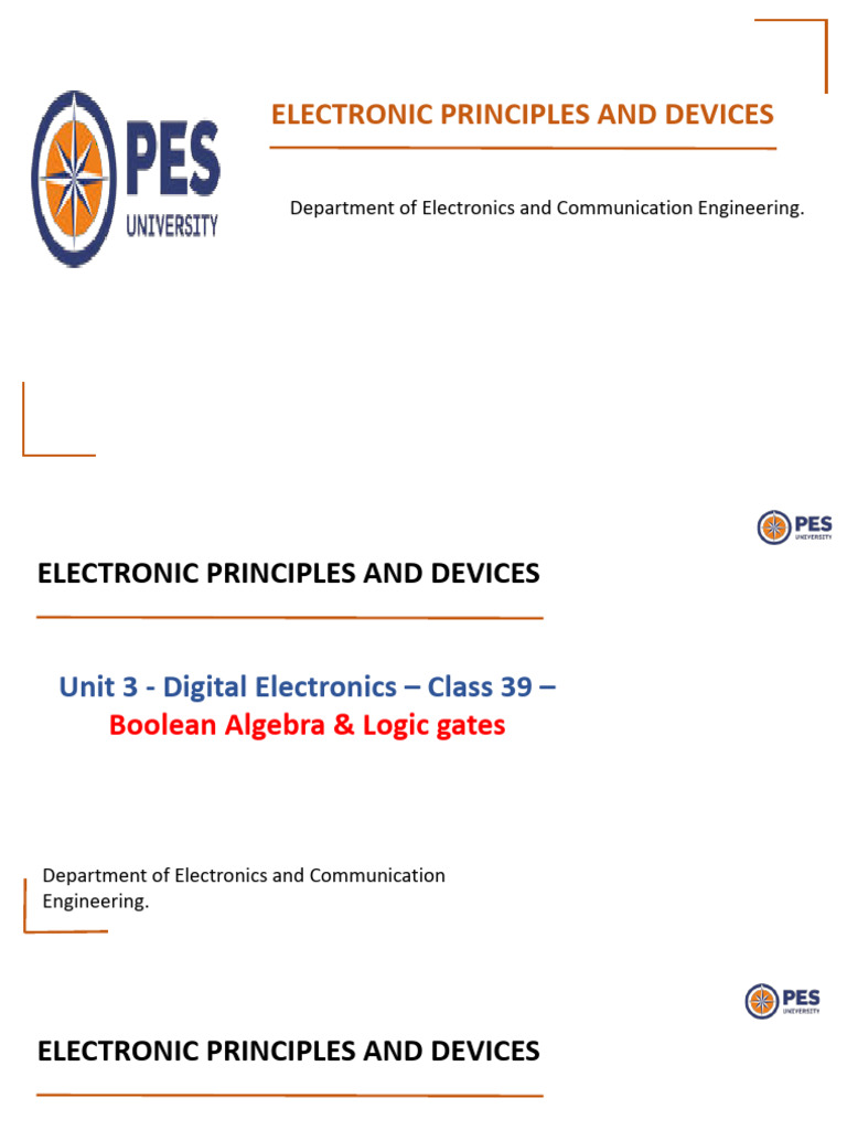 EPD Unit 3 Slides | PDF | Logic Gate | Digital Electronics