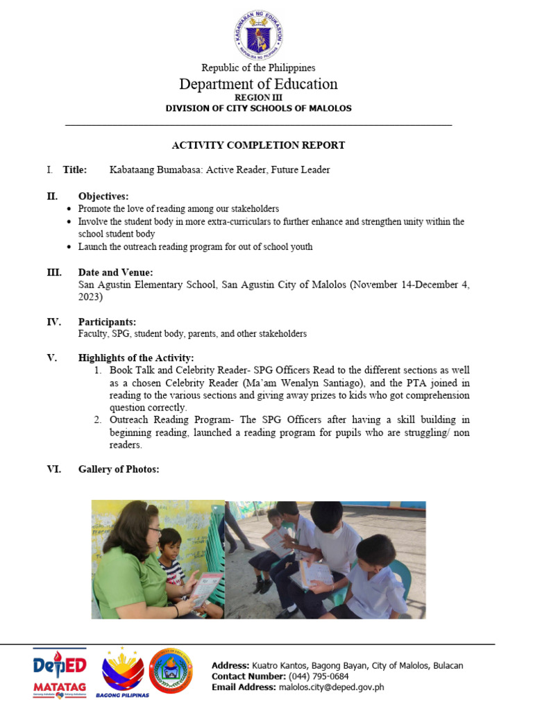 Acr-Template Reading Month - Saes | PDF | Career & Growth