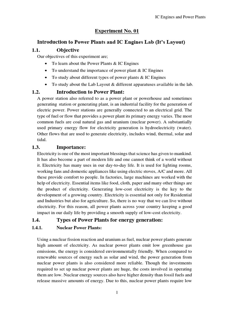 Exp # 01-04 | PDF | Internal Combustion Engine | Power Station