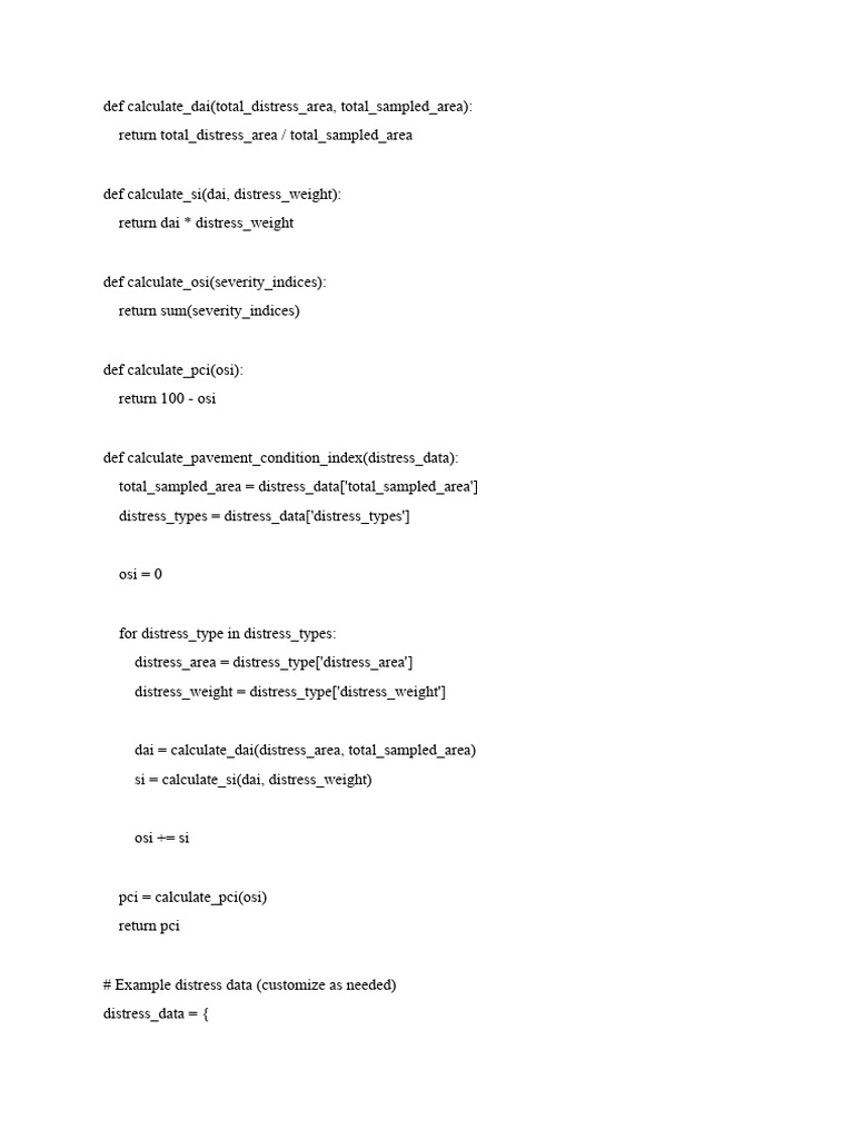 Code For PCI Calculation | PDF