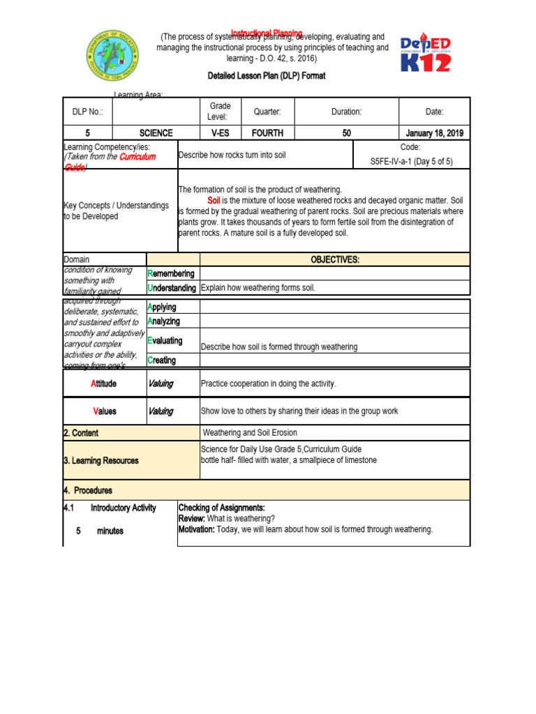 (Taken From The) : Curriculum Guide | PDF | Soil | Weathering