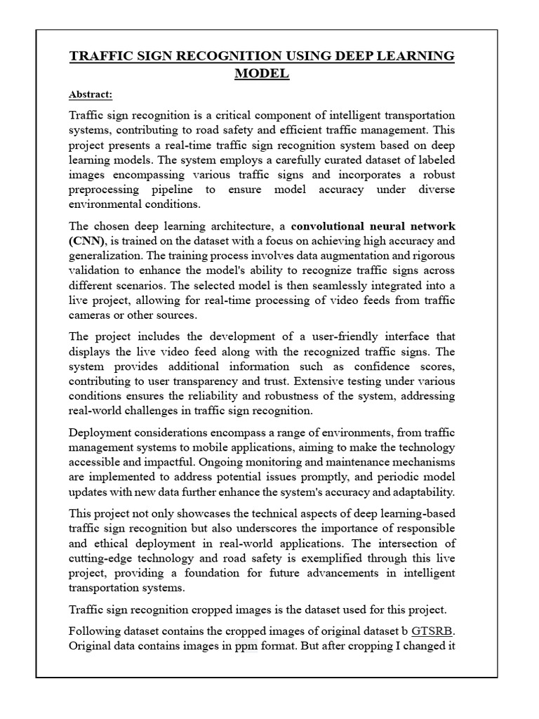 Deep Learning Traffic Sign Recognition | PDF | Deep Learning | Computing