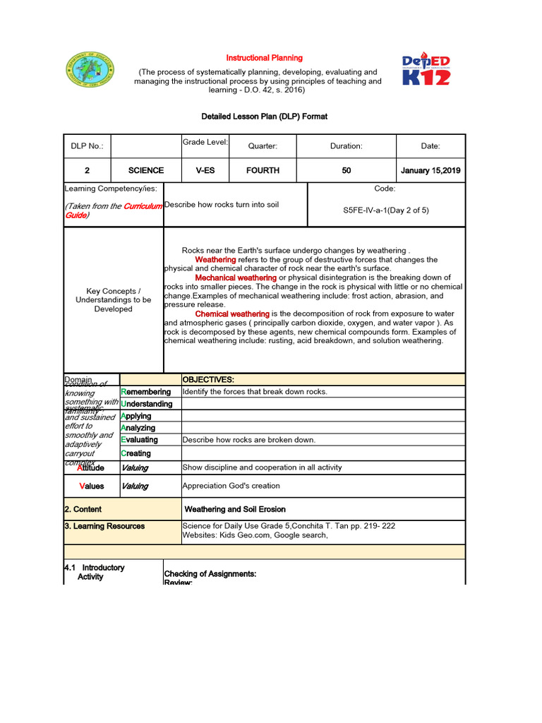 (Taken From The) : Curriculum Guide | PDF | Weathering | Rock (Geology)
