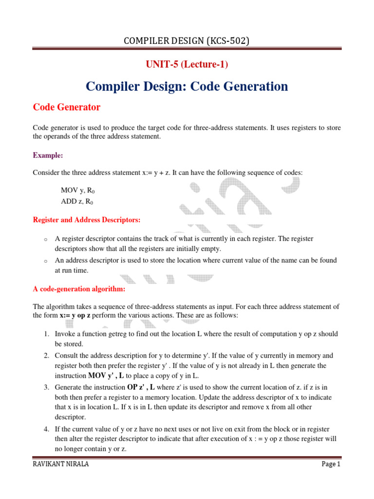 CD Unit 5 RV | Download Free PDF | Program Optimization | Computer Science