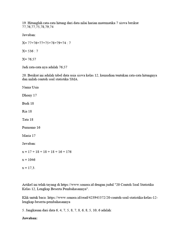 Hitunglah Nilai Rata Rata | PDF