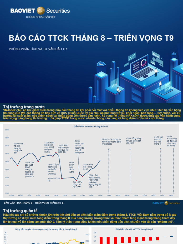 Báo cáo TTCK tháng 8 - Triển vọng tháng 9 | PDF