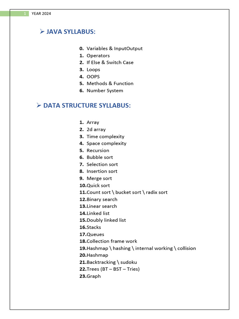 Java Syllabus | PDF Java Syllabus | PDF