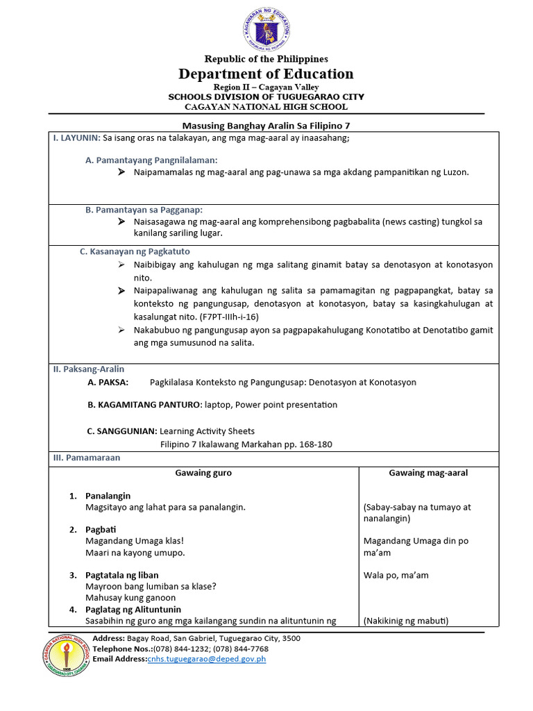 G7 Lesson Plan No.3 Shyreenem | PDF