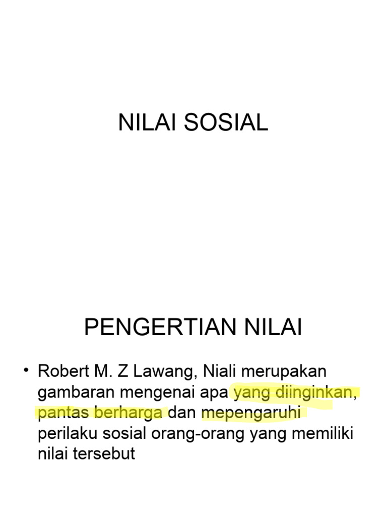 Nilai Sosial | PDF