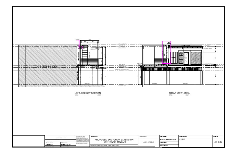 Left-Side Bay Section Front View Area: Existing Structure | PDF ...