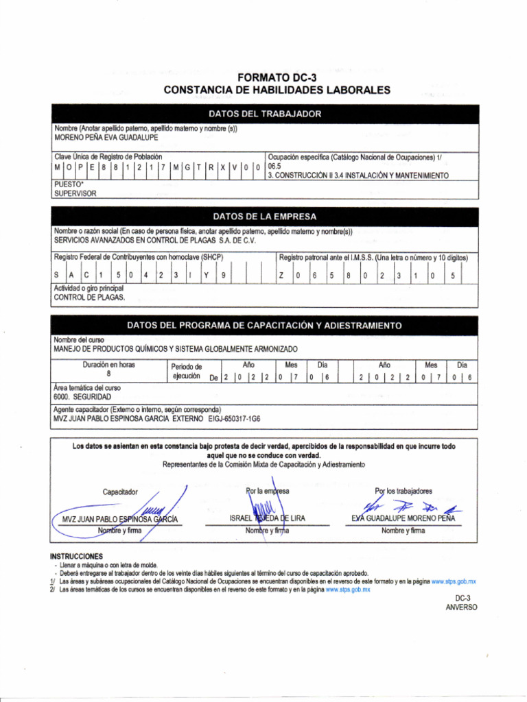 DC-3 Manejo de Productos Quimicos y Sistema Globalmente Armonizado ...