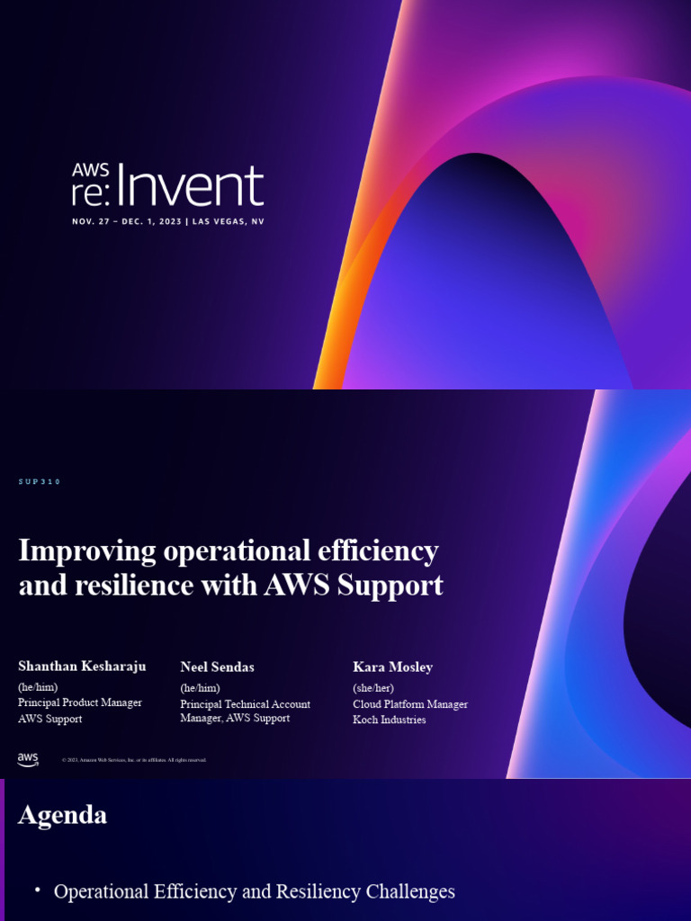 AWS re:Invent 2023 - Improve operational efficiency and resilience with AWS Support | PDF ...