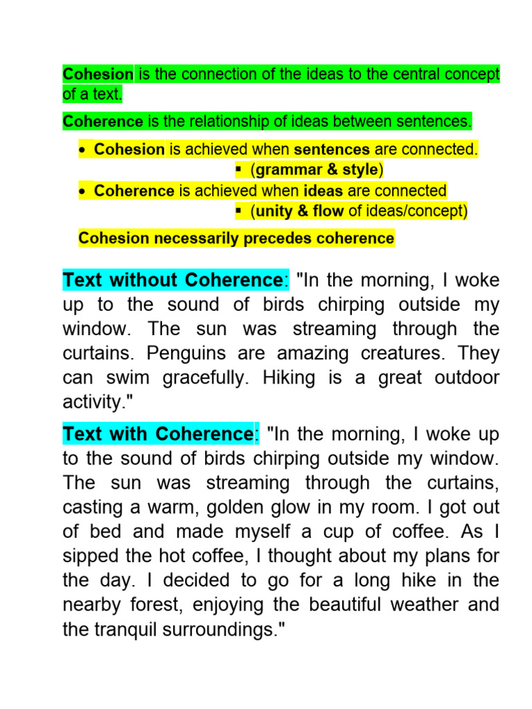 Coherence & Cohesion | PDF
