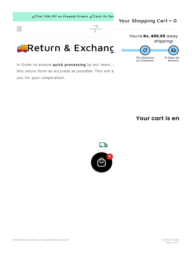 ?return & Exchanges - 7eleven-Shop | PDF | Economies | Business