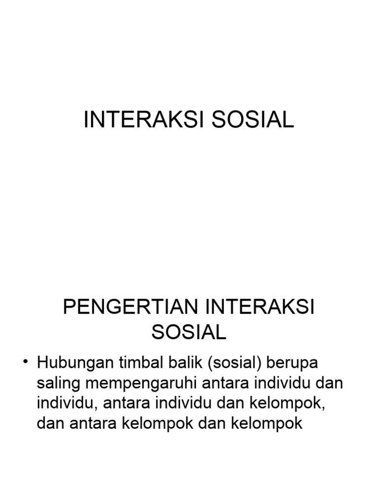 Interaksi Sosial | PDF
