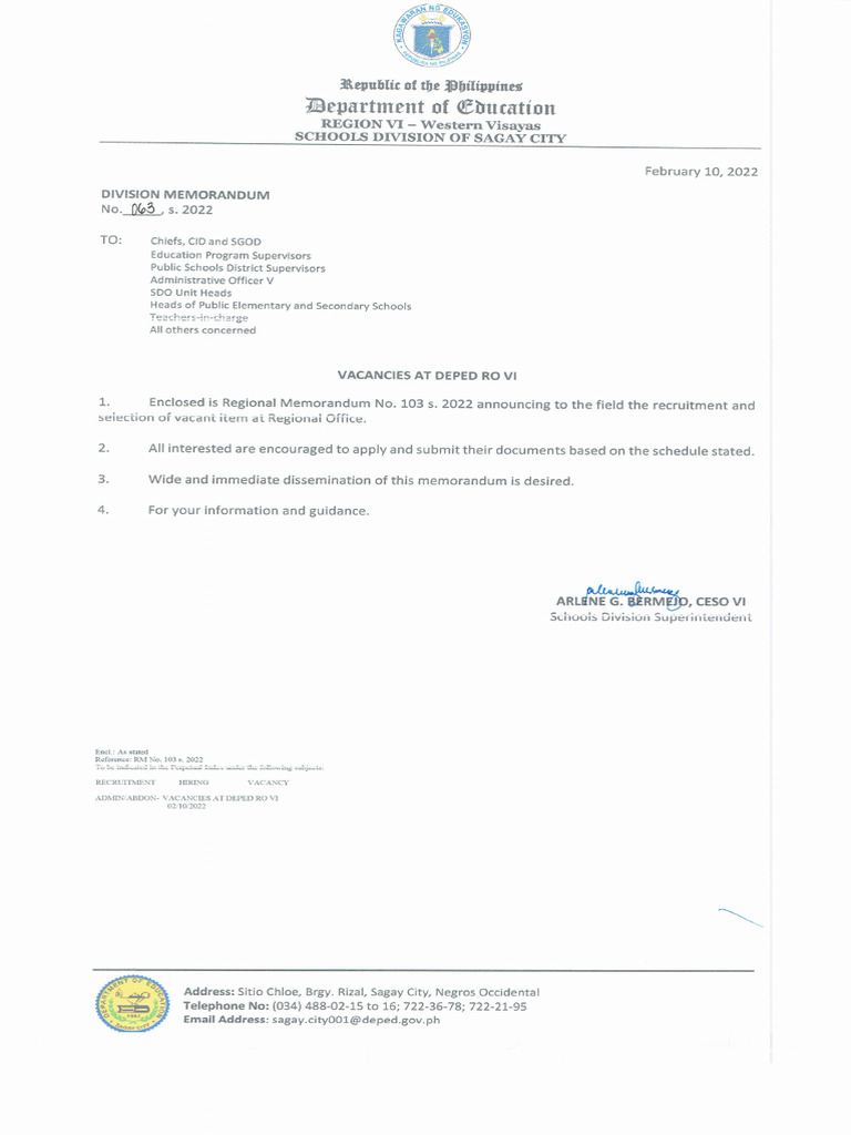 Memo 063 | PDF
