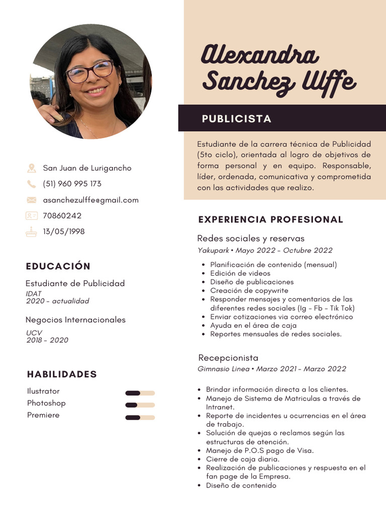 Alexandra Maria Sanchez Ulffe | PDF | Crecimiento personal y profesional
