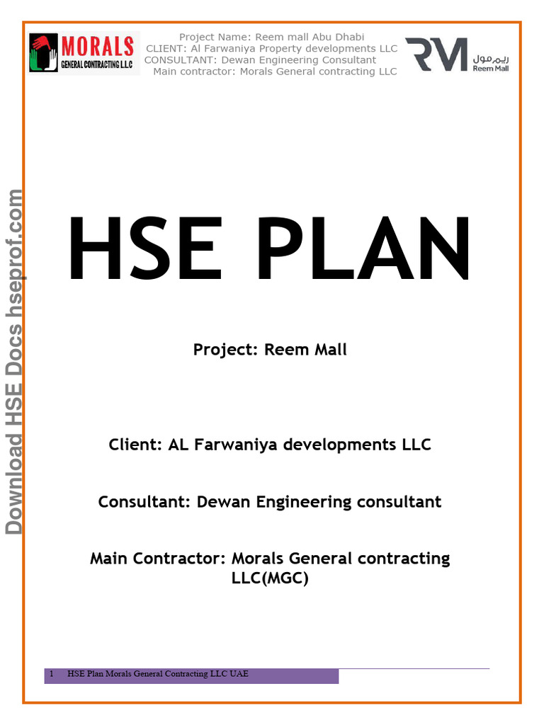 ? HSE Plan? | PDF | Personal Protective Equipment | Consultant