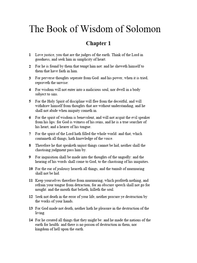 Idoc - Pub The Book of Wisdom of Solomonpdf | PDF | Wisdom | Sin