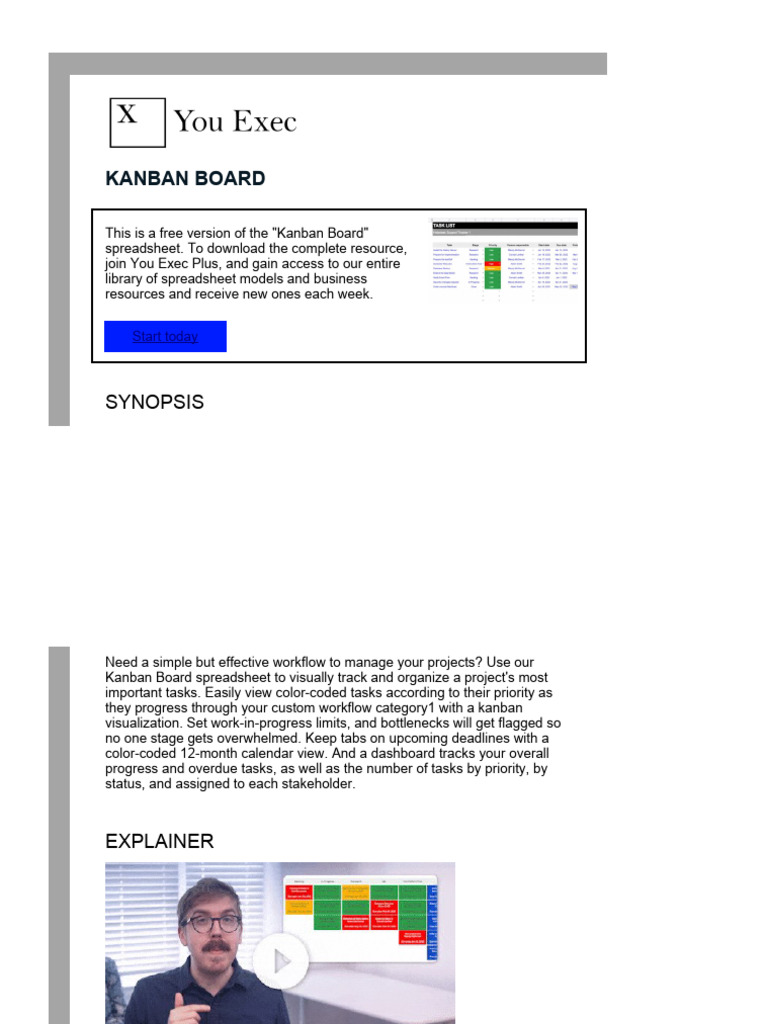 You Exec - Kanban Board Free | PDF You Exec - Kanban Board Free | PDF