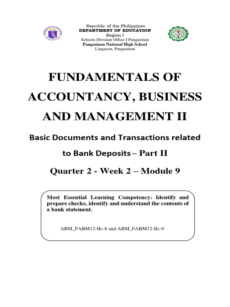 Quarter 2 Modified Module 2 | PDF | Cheque | Payments