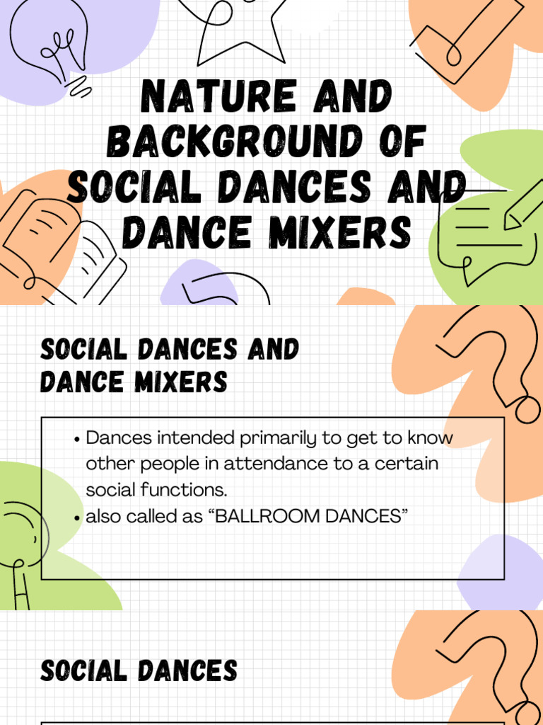 Nature of Social Dances and Dance Mixers | PDF