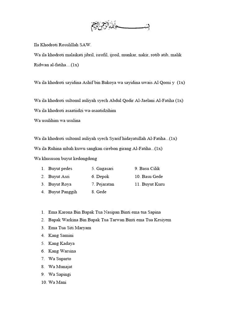 Doa Tahlil | PDF