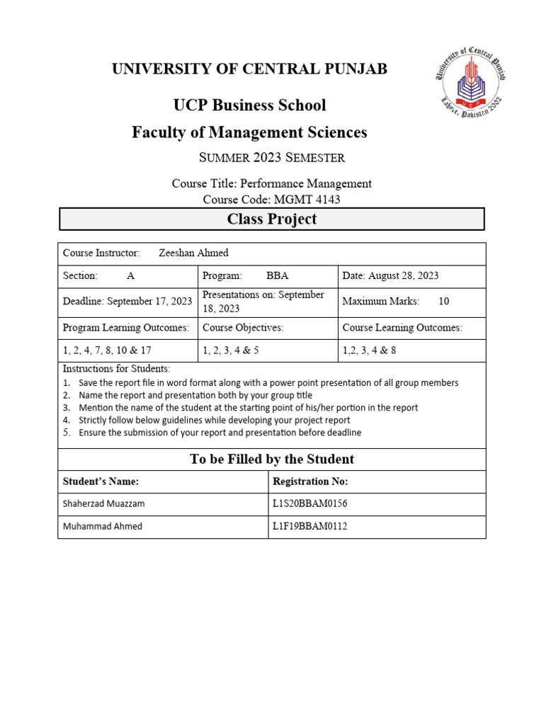 Project D (Performance Management) | PDF | Goal | Employment