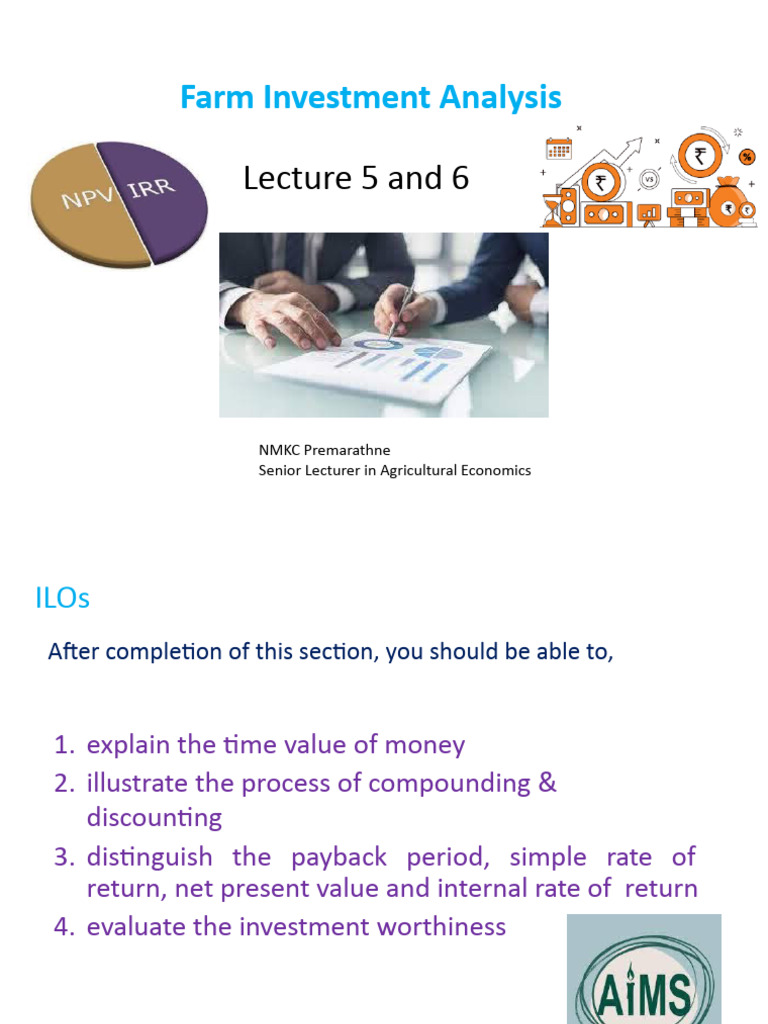 L5 - Farm Investment Analysis | PDF | Net Present Value | Internal Rate Of Return