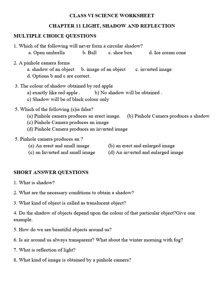 Class Vi Science Worksheet CH 11 & 12 | Download Free PDF | Electricity ...