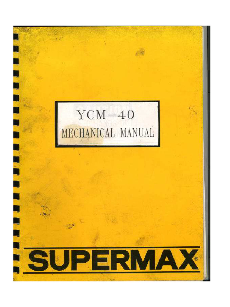 Supermax Ycm 40 | PDF