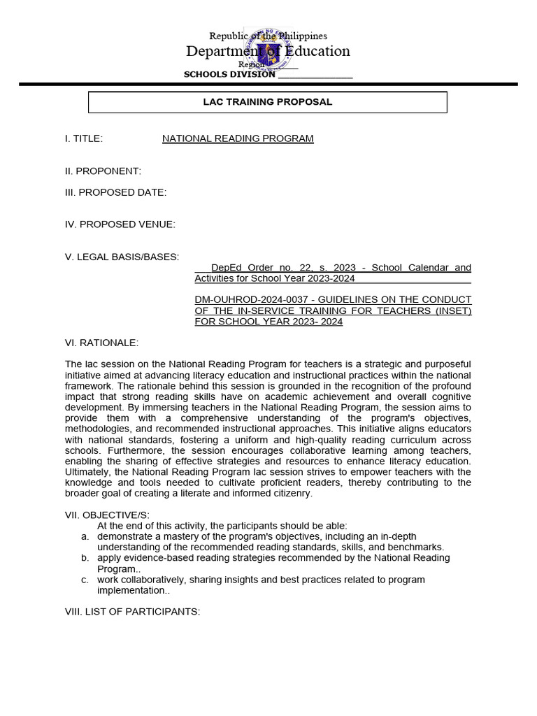 National Reading Program | PDF | Literacy | Pedagogy