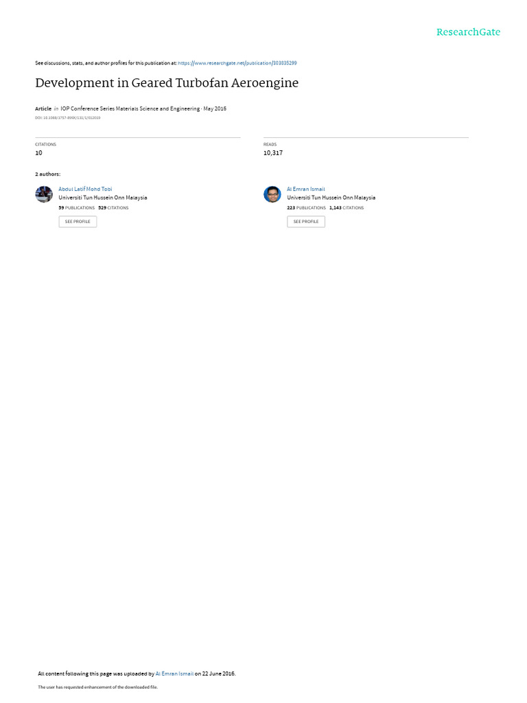 Geared Turbofan GTF | PDF | Machines | Mechanical Engineering