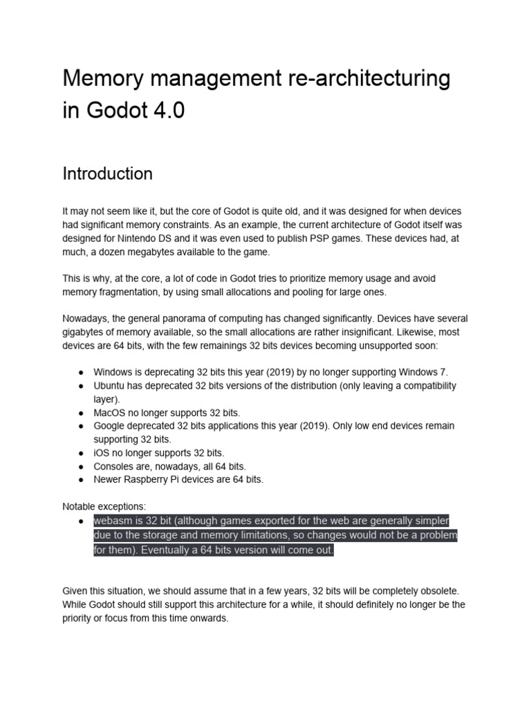 Memory Management Re-Architecturing in Godot 4 | PDF | Computer ... Memory Management Re-Architecturing in Godot 4 | PDF | Computer ...