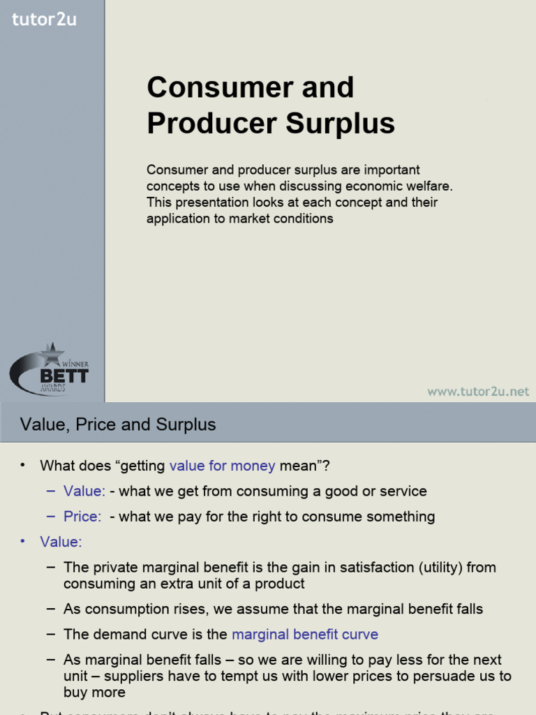 Consumer and Producer Surplus | PDF | Demand | Economic Surplus