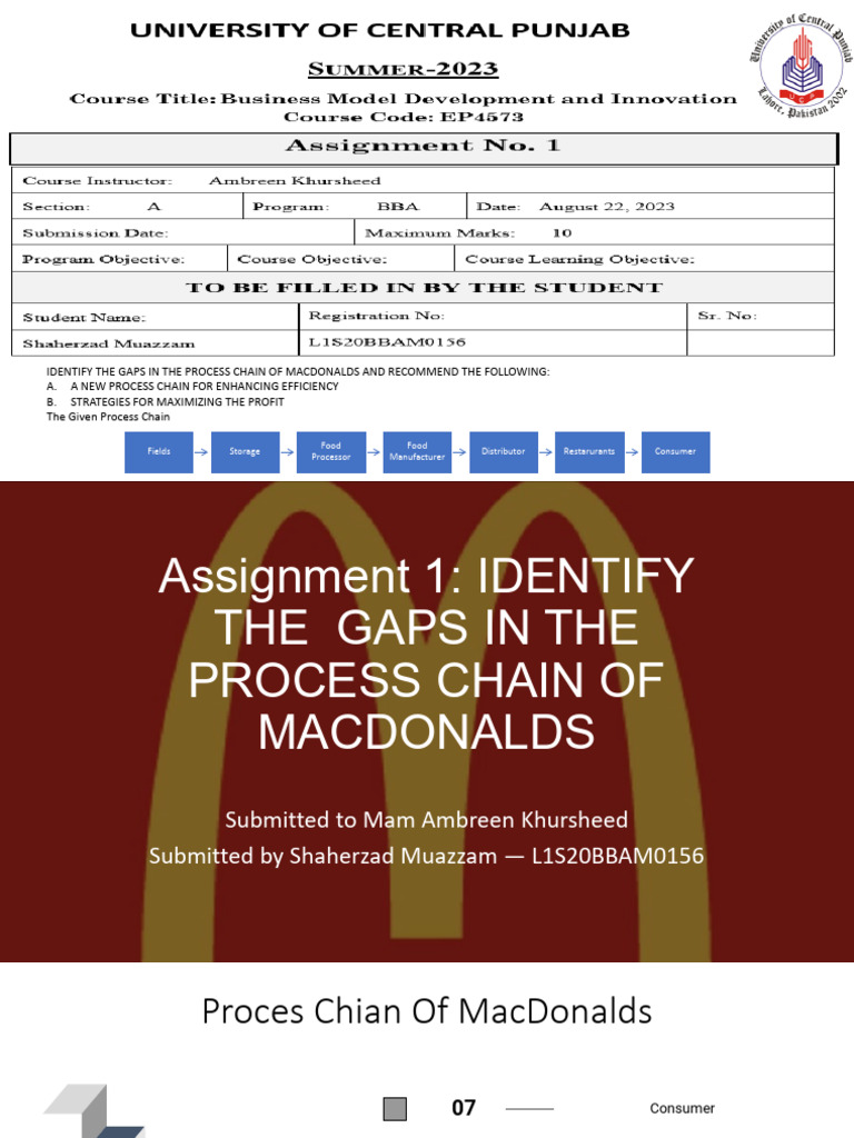 McDonald's Process Chain Gaps | PDF | Mc Donald's | Warehouse