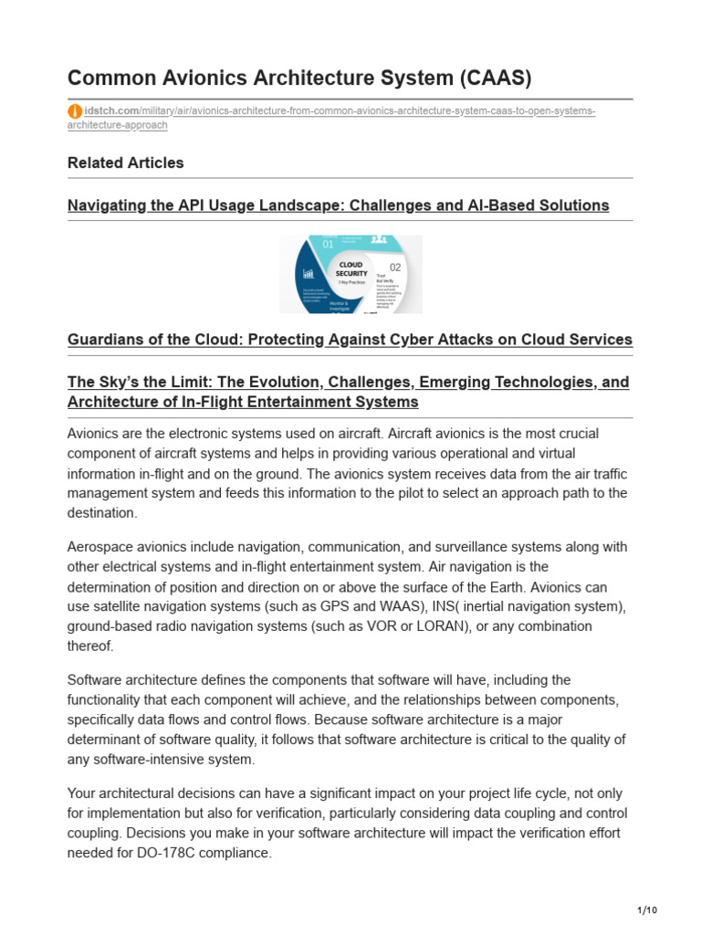 Common Avionics Architecture System CAAS | PDF | Avionics | Computer ...