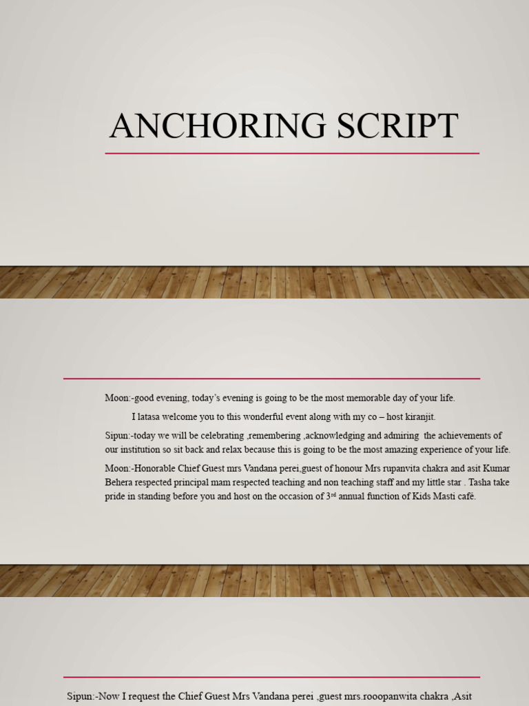 Anchoring Script | PDF