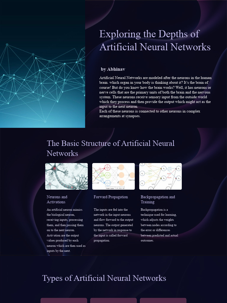 Exploring The Depths of Artificial Neural Networks Author Abhinav | PDF ... Exploring The Depths of Artificial Neural Networks Author Abhinav | PDF ...