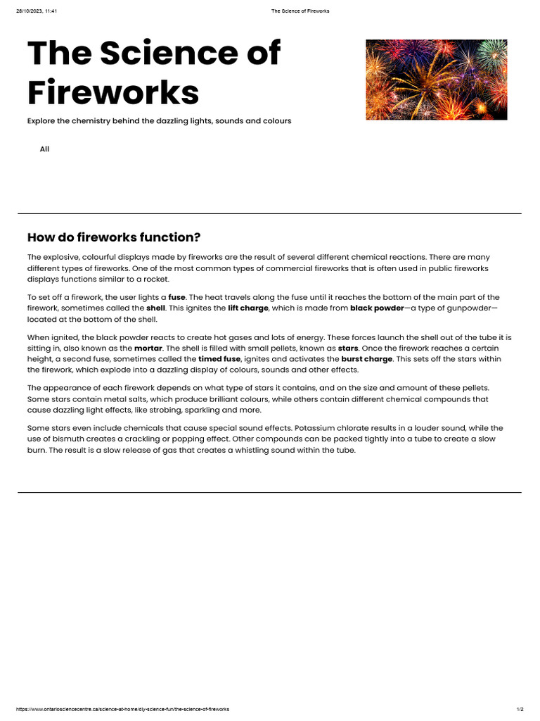 The Science of Fireworks | PDF