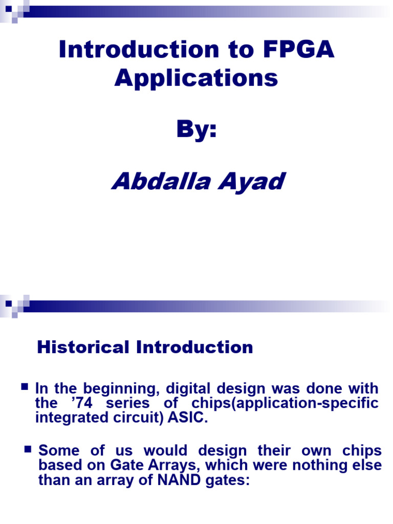 Fpga Pres1a 1 | PDF | Field Programmable Gate Array | Hardware Description Language