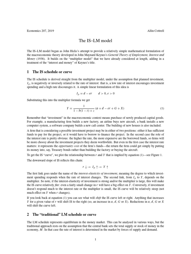 ISLM | PDF | Interest | Economic Equilibrium
