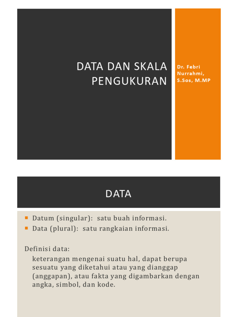 Data Dan Skala Pengukuran | PDF